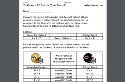 Math Matchup Generator