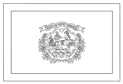 West Virginia State Outline Flag
