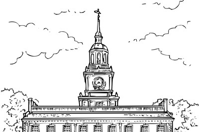 Independence Hall Coloring Page