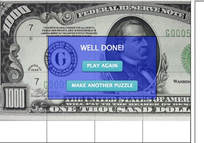 Famous Images in History Jigsaw Puzzle - $US 1000 Bill
