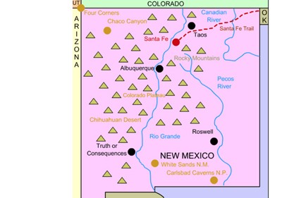 New Mexico Interactive Map and History