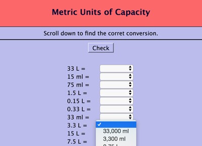 Converting Metric Units of Capacity - Online