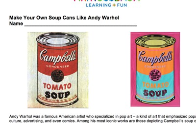 Design Your Own Soup Can - Warhol Style
