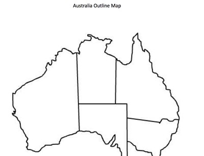 Australia Blank Province Map