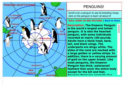 Penguins Interactive Map