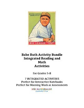 Babe Ruth Activities Bundle: All of the Printable Babe Ruth Activities ...