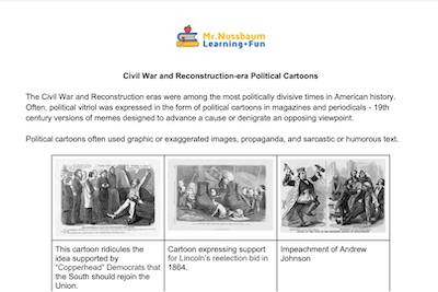 The Political Cartoons of Reconstruction - Make Your Own