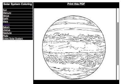 Individual Planets Coloring