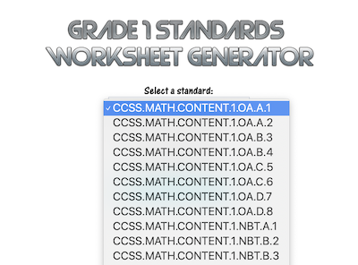 Grade 1 Common Core Worksheet Machine