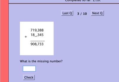 Adding big numbers with a missing digit - Online