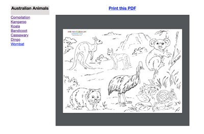 Australian Animals Coloring Series