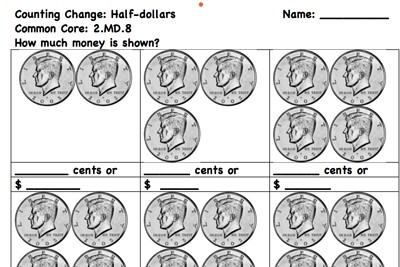 Working with Half-dollars- Printable