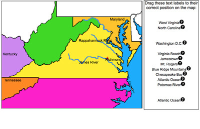 Virginia Detailed Online Label-me Map