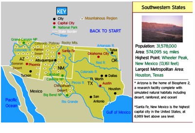 Southwestern States Interactive Map