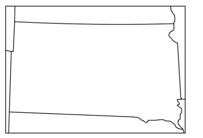 South Dakota State Outline Map